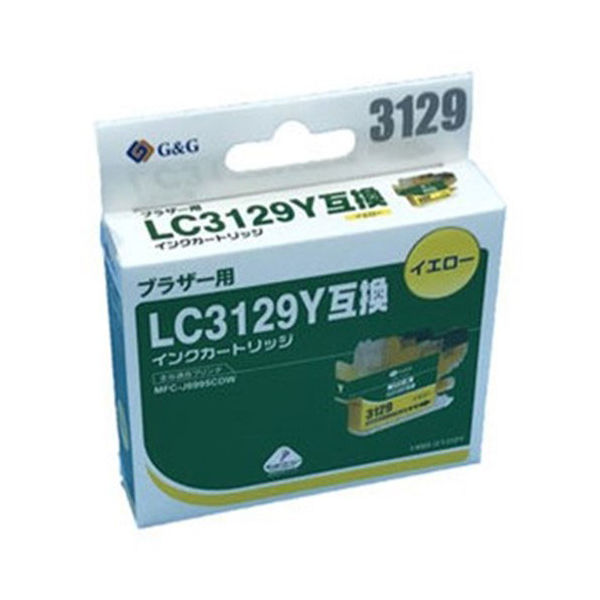ブラザー（brother）用 G&G 互換インク HBB-3129Y（LC3129Y互換） イエロー（わけあり品） - アスクル
