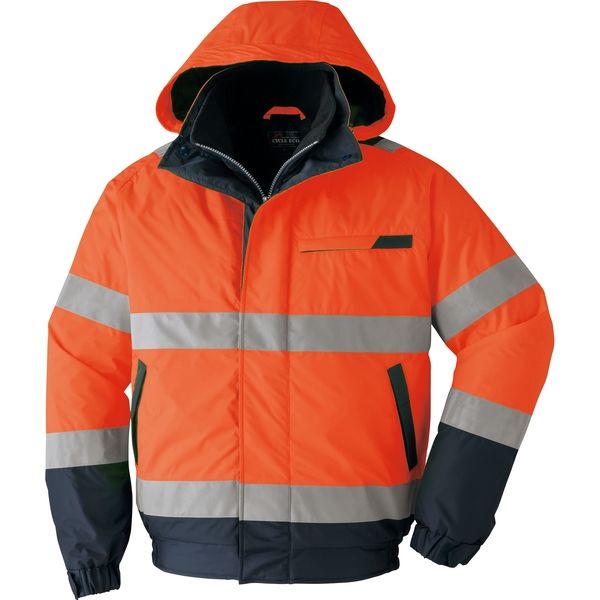 Asahicho（旭蝶繊維） E78000 高視認ブルゾン 蛍光オレンジ 3L 1枚（直送品） - アスクル