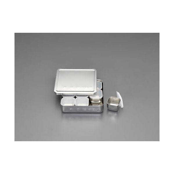 エスコ 170x170x38mm パーツケース(ステンレス製/9個) EA508S-45 1組(9個)（直送品） - アスクル