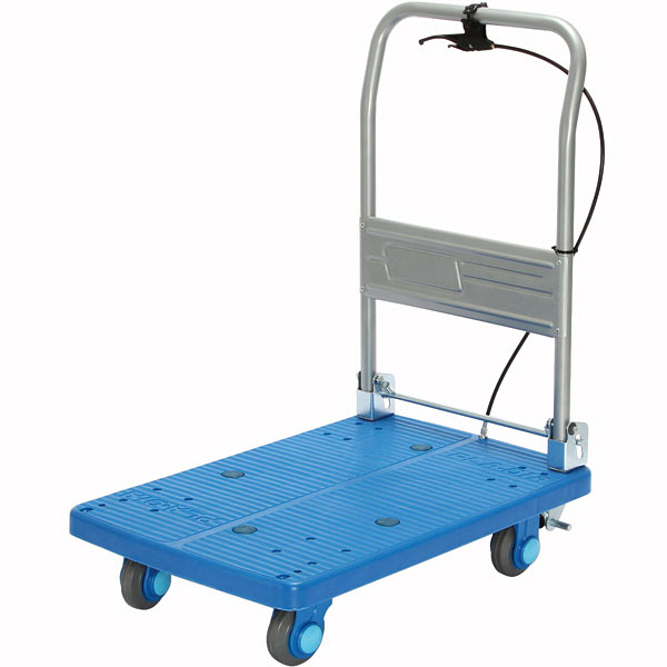 カナツー（KANATSU） 静音樹脂台車150kgハンドル折畳ハンドストッパー PLA150-DX-HS 1台（直送品） - アスクル