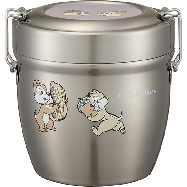 スケーター STLBD6AG 抗菌真空ステンレス丼ランチジャー 550ml チップ＆デール/スモーキーカラー（直送品） - アスクル