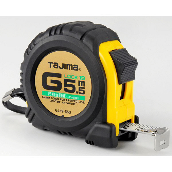 タジマ コンベックス Gロック-19 5.5m 19mm幅 尺相当目盛付 GL19-55SBL メジャー（直送品） - アスクル