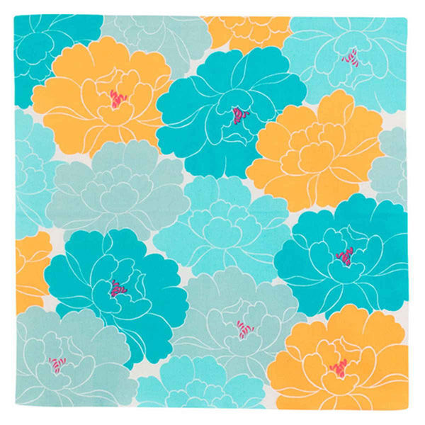 山田繊維 風呂敷 お弁当 50cm ひめむすび Adeline Klam 牡丹 オーガニックコットン ブルー 335024 1個（直送品 ...