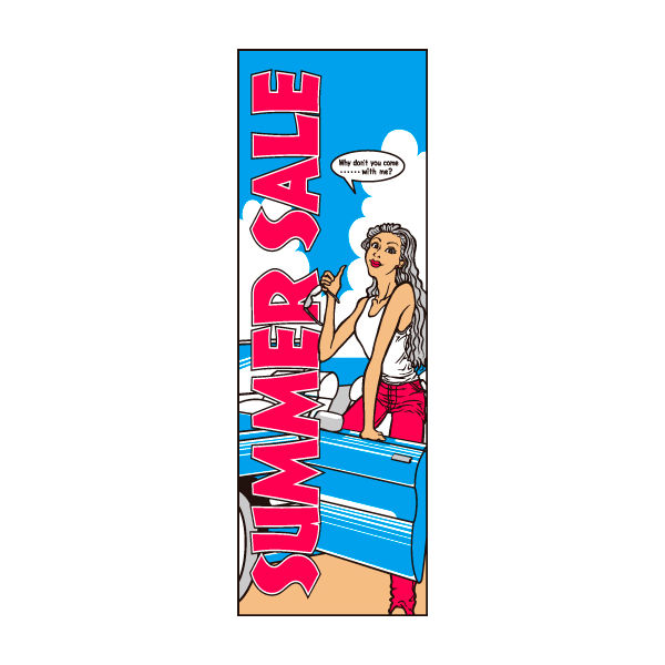 防炎のぼり旗 車サマーセール02 W600×H1800mm 1枚 田原屋（直送品） - アスクル