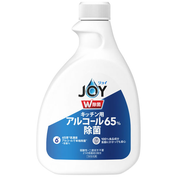 ジョイ W除菌 スプレー キッチン用 アルコール65% 除菌 付替え 350mL 1個 P＆G - アスクル