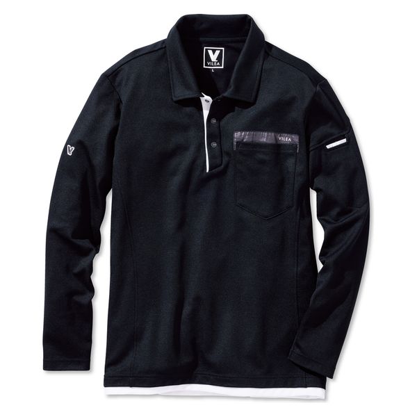 VILEA 長袖ポロシャツ 501-20ブラック6L 村上被服 1セット(2着入)（直送品） - アスクル