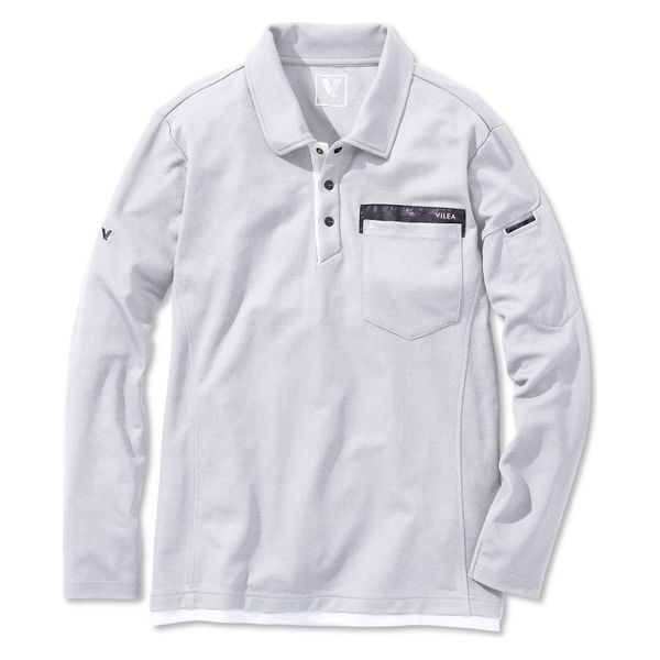 VILEA 長袖ポロシャツ 501-39シルバーグレー6L 村上被服 1セット(2着入)（直送品） - アスクル