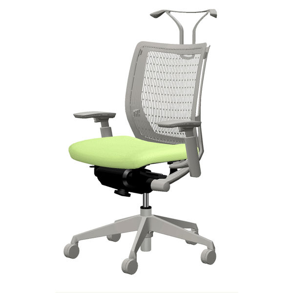 CWC4BB FEA6 |オカムラ ヴィスコンテチェア ローバック可動肘 ピスタチオグリーン（直送品） - アスクル