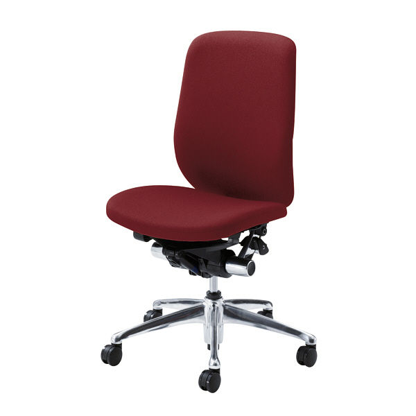 CY35GR FET5 |オカムラ ゼファーチェア肘無しホワイトF ダークレッド（直送品） - アスクル