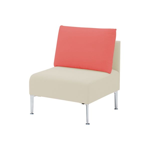 オカムラ マッフル ソファ 1人用 バニラ*ピーチ MS65ZZ F05B（直送品） - アスクル