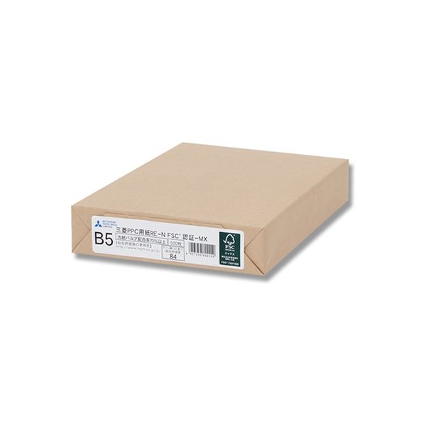 三菱PPC用紙B5 RE-N FSC認証ーMX 007574753 1セット（5冊）（直送品） - アスクル