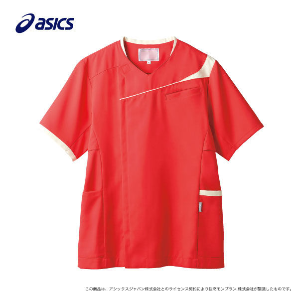 住商モンブラン スクラブ メンズ 半袖 シャインレッド×アイボリー S CHM854-2105 1枚 スクラブ（直送品） - アスクル