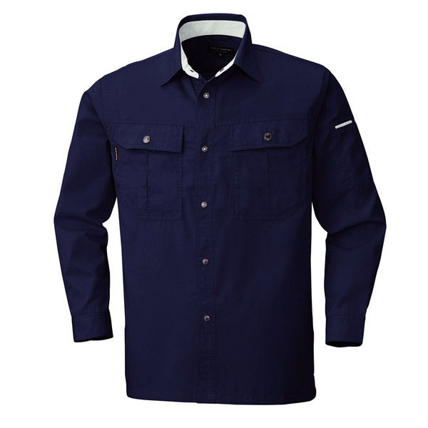 ビッグボーン商事 BEE MAX BM535 長袖シャツ ネイビー EL（取寄品） - アスクル