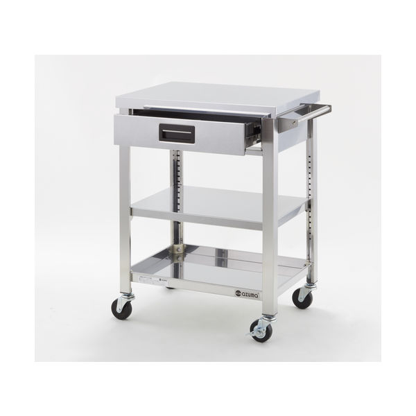 東製作所 アズマ ステンレスワゴンWGシリーズ 600×450×800 3段 引出し付 WGO3-600K 1台 455-3152（直送品） - アスクル