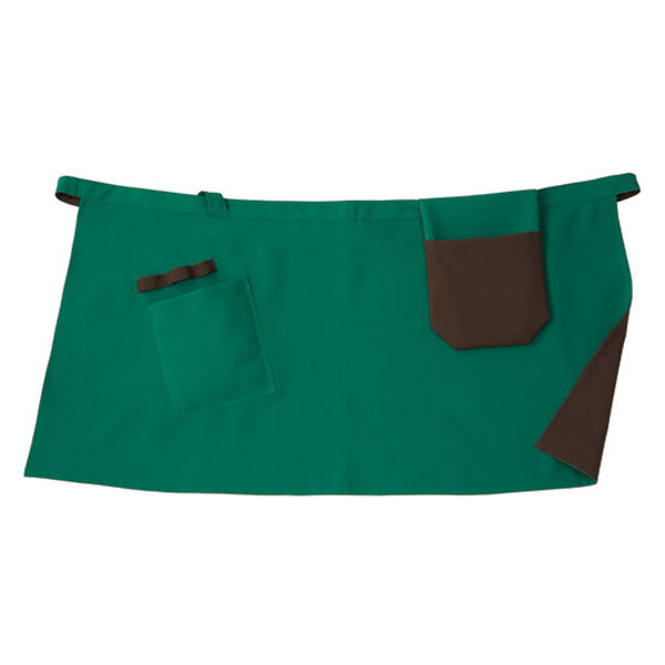 KAZEN リバーシブルエプロン(腰下)リーフグリーン×アーモンド KZN492-67 F 1枚（直送品） - アスクル