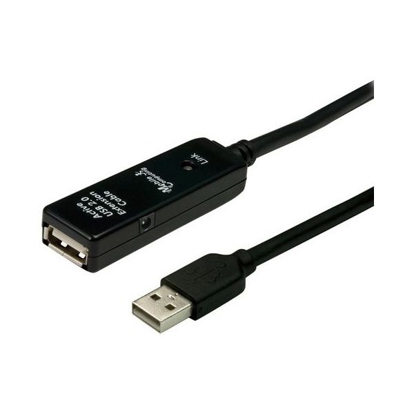 JARGY USB2.0アクティブ延長ケーブル(Aオス・Aメス) 5m CBL-203B-5M 1本 65-1219-42（直送品） - アスクル