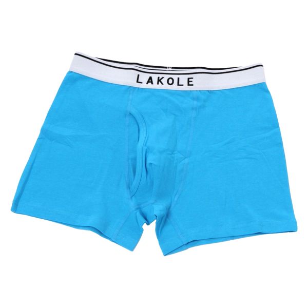 【LAKOLE/ラコレ】 【メンズ】コットンロゴ無地ボクサーパンツ2 ライトブルー L - アスクル