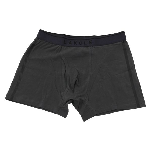 【LAKOLE/ラコレ】 【メンズ】コットン縦ラインボクサー チャコール L - アスクル