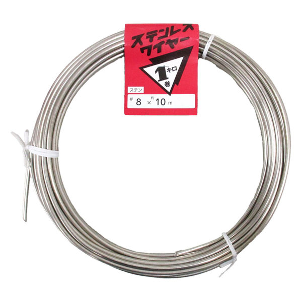 山喜産業 針金 ステンレス線 SUS304 軟質 #8（線径4.0mm） 1セット（1kg巻(約10m)×5巻入）（直送品） - アスクル