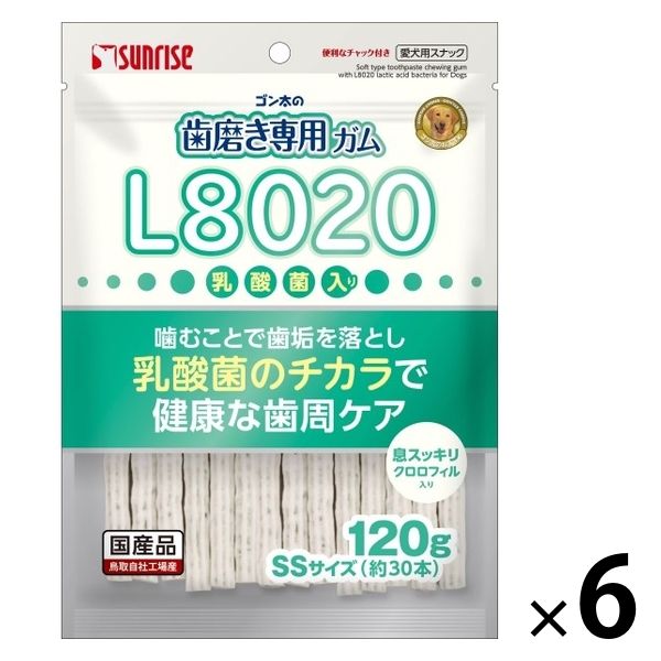 ゴン太の歯磨き専用ガム L8020乳酸菌入 SS クロロフィル入 国産 120g 1セット（1袋×6）マルカン 犬用 - アスクル