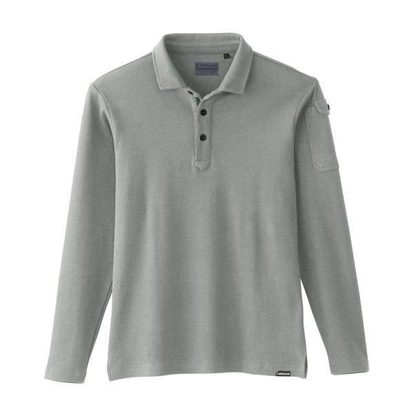 桑和（SOWA） 長袖ポロシャツ グレー L 50710 1着（直送品） - アスクル