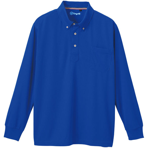 桑和（SOWA） 長袖ボタンダウンポロ胸ポケ ロイヤルブルー 6L 50394 1着（直送品） - アスクル