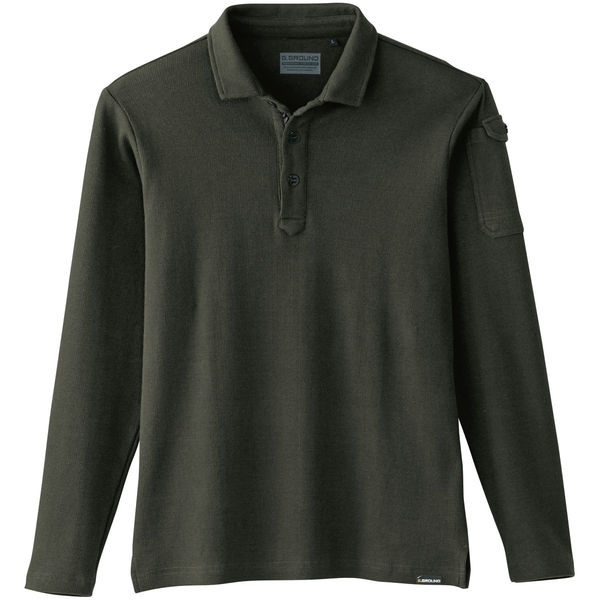 桑和（SOWA） 長袖ポロシャツ アーミー L 50710 1着（直送品） - アスクル