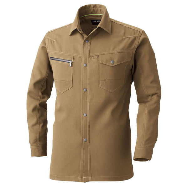 桑和（SOWA） 長袖シャツ ライトブラウン L 965 1着（直送品） - アスクル