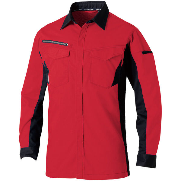 桑和（SOWA） 長袖シャツ レッド 5L 3478-02 1着（直送品） - アスクル