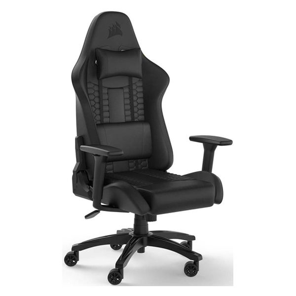 【軒先渡し】CORSAIR ゲーミングチェア ブラック TC100 Leather Black (CF-9010050-WW) 1脚（直送品） - アスクル
