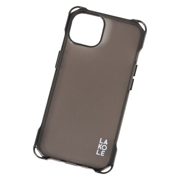 【LAKOLE/ラコレ】 4ホールiPhoneケース （iPhone13/14） ブラック - アスクル