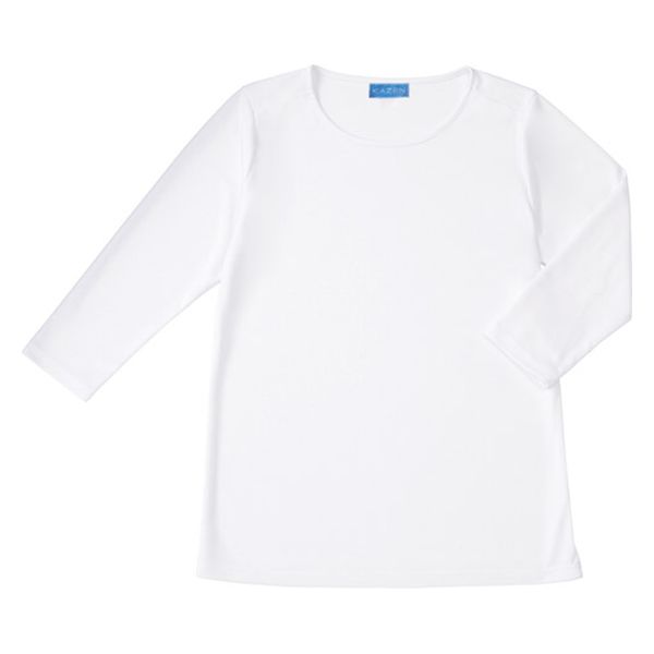 KAZEN インナーTシャツ(男女兼用)ホワイト 4L KZN220-10 1枚（直送品） - アスクル