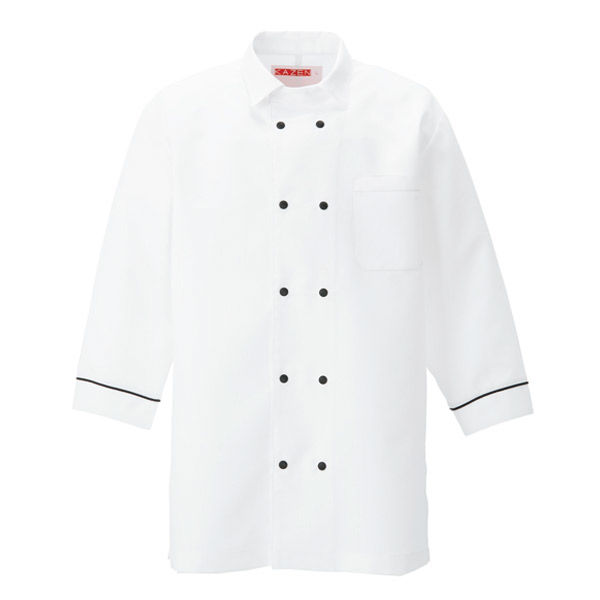 KAZEN 衿付きコックシャツ ホワイト KZN426-80 L 1枚（直送品） - アスクル