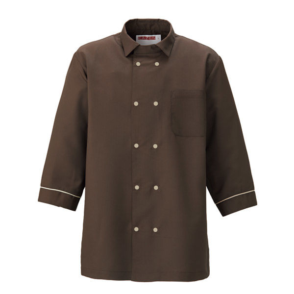 KAZEN 衿付きコックシャツ ブラウン KZN426-84 SS 1枚（直送品） - アスクル