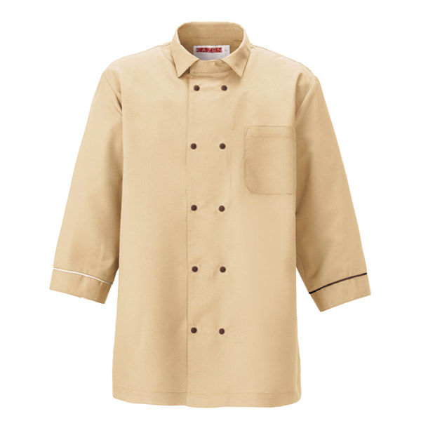 KAZEN 衿付きコックシャツ ベージュ KZN426-86 L 1枚（直送品） - アスクル