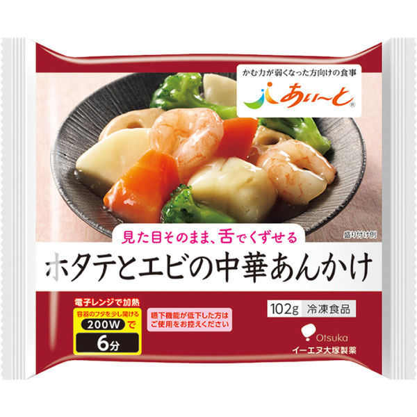 介護食 やわらか食 [冷凍食品] イーエヌ大塚製薬 ホタテとエビの中華あんかけ 102g 1セット(1個)（直送品） - アスクル