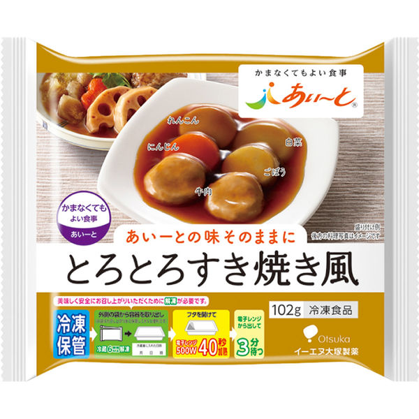 介護食 やわらか食 [冷凍食品] イーエヌ大塚製薬 とろとろすき焼き風 102g 1セット(8個)（直送品） - アスクル