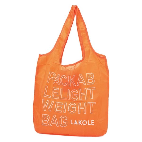 ロゴエコバッグ オレンジ LAKOLE/ラコレ - アスクル