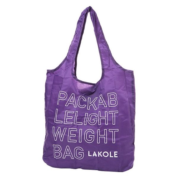 ロゴエコバッグ パープル LAKOLE/ラコレ - アスクル