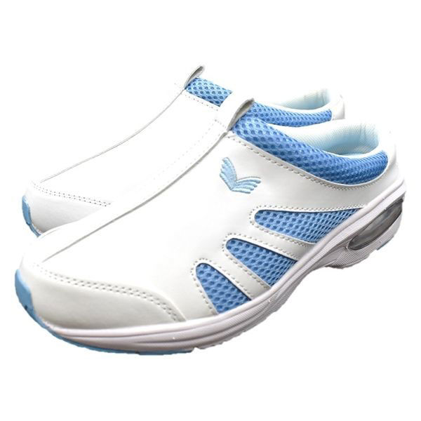 山一 消臭クッションインソールサボシューズ ブルー 24.5cm YI80 1足（わけあり品） - アスクル