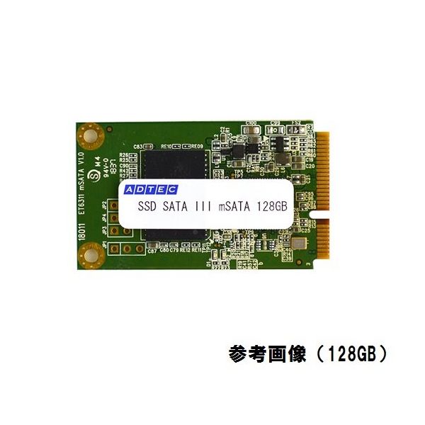 アドテック 産業用 mSATA SSD 480GB 3D TLC NT ADOSS3480G3DCENES 1枚 65-8769-25（直送品 ...