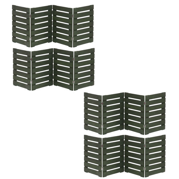 住まいスタイル 折り畳めるウッドミニフェンス(横ボーダー)4枚組 WF-120YK-4P-DGN 1セット(4枚入)（直送品） - アスクル