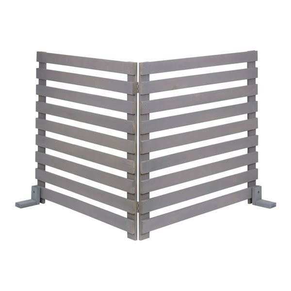 住まいスタイル 折り畳めるウッドフェンス142×71(横ボーダー)1枚組 WF-142YK-GRY 1枚（直送品） - アスクル