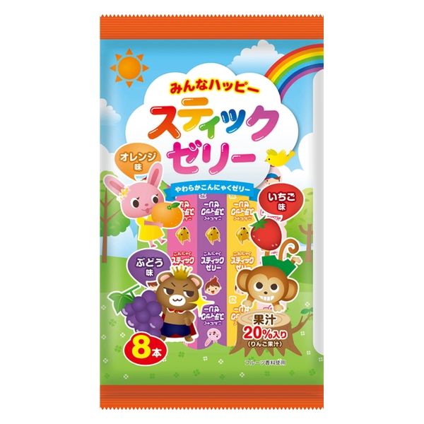 リボン みんなハッピースティックゼリー 4903316616704 1セット(8本×12個)（直送品） - アスクル