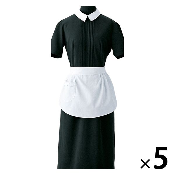 セブンユニフォーム 抗菌サロンエプロン ホワイト REG JT4505-8 1セット(5点)（直送品） - アスクル