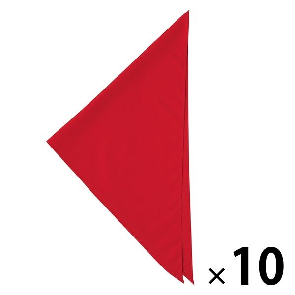 セブンユニフォーム 三角巾 レッド フリー JY4738-2 1セット(10点)（直送品） - アスクル