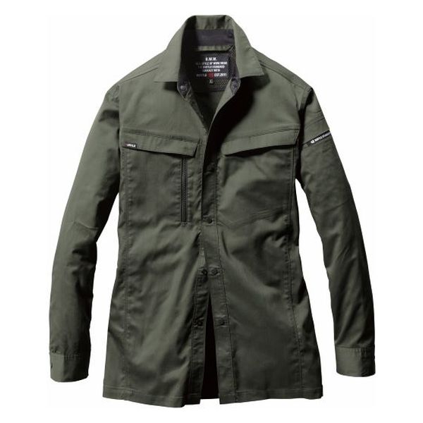 バートル 長袖シャツ ミルスグリーン 4L 6215-14-4L 1枚（直送品） - アスクル