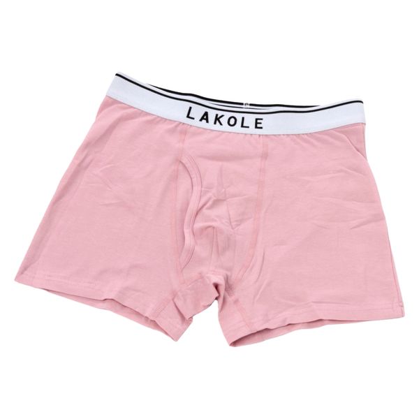 メンズ コットンロゴ無地ボクサーパンツ2 ライトピンク L LAKOLE/ラコレ - アスクル