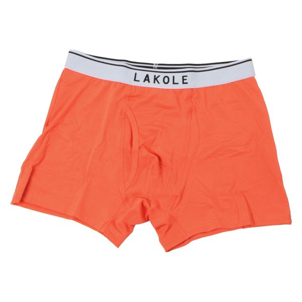 メンズ 無地ロゴボクサーパンツ オレンジ L LAKOLE/ラコレ - アスクル