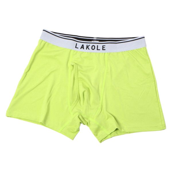 【LAKOLE/ラコレ】 【メンズ】無地ロゴボクサーパンツ ライムグリーン L - アスクル